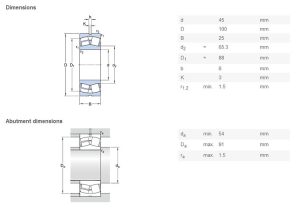 21309 bearing 45*100*25mm 21309 CA MB spherical roller bearing