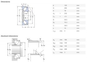 29424 bearing 120*250*78mm 29424 thrust roller bearing