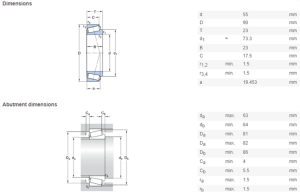 32011 bearing 55*90*23mm 32011 tapered roller bearing