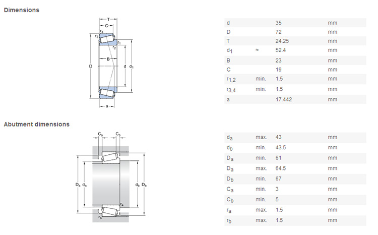 NSK 32207 bearing 35*72*24.25mm Tapered roller bearings 32207