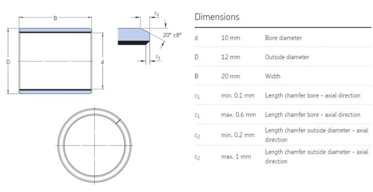 PCM 101220 ptfe lined bushing 10*12*20mm self lubricating bushing SF-1 ...