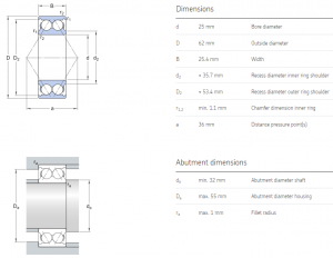 3305 bearing 25*62*25.4 mm Angular contact ball bearings 3305BZZ